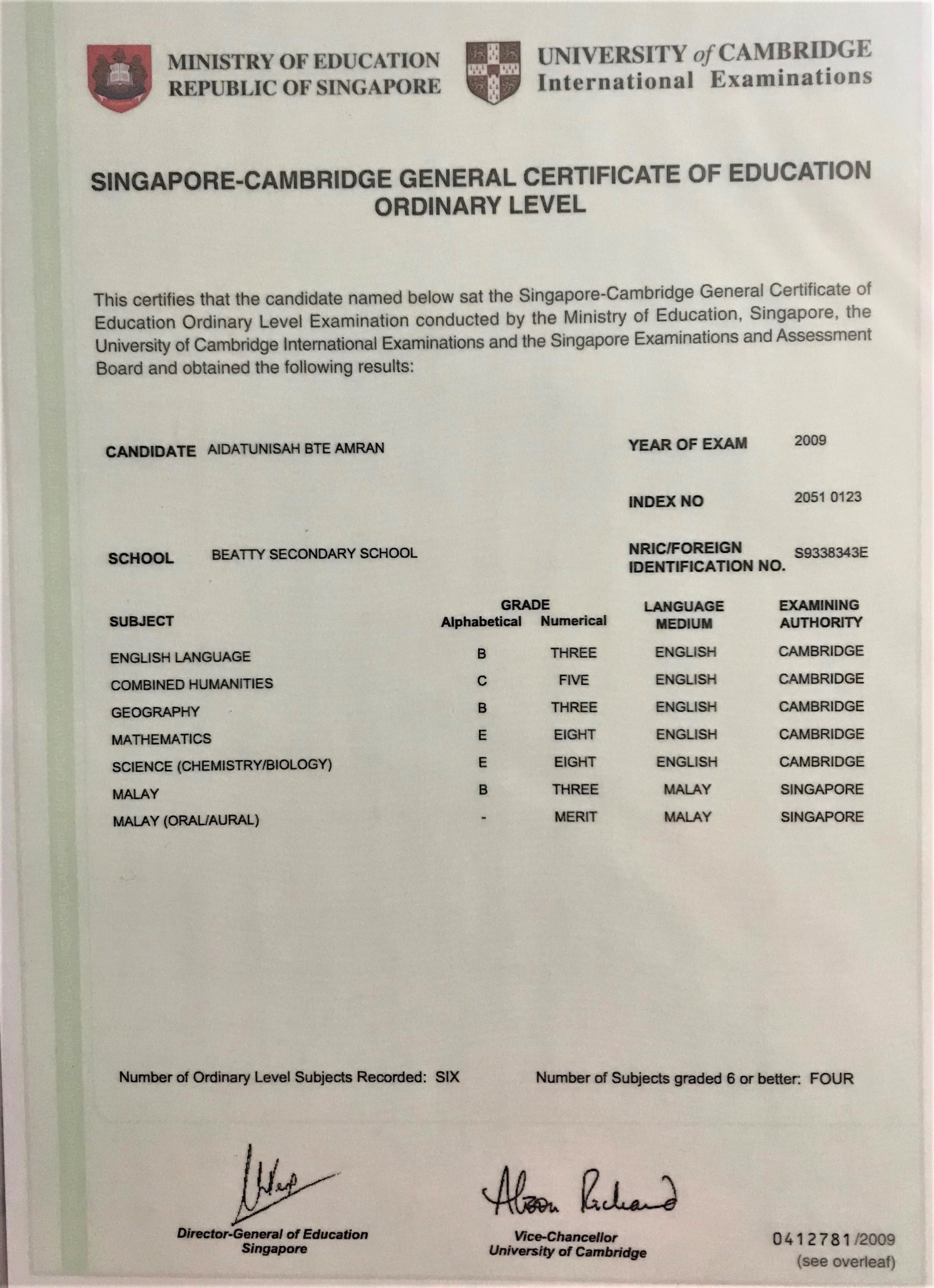 Gce O Level Certificate Gambaran gce-o-level-certificate-gambaran